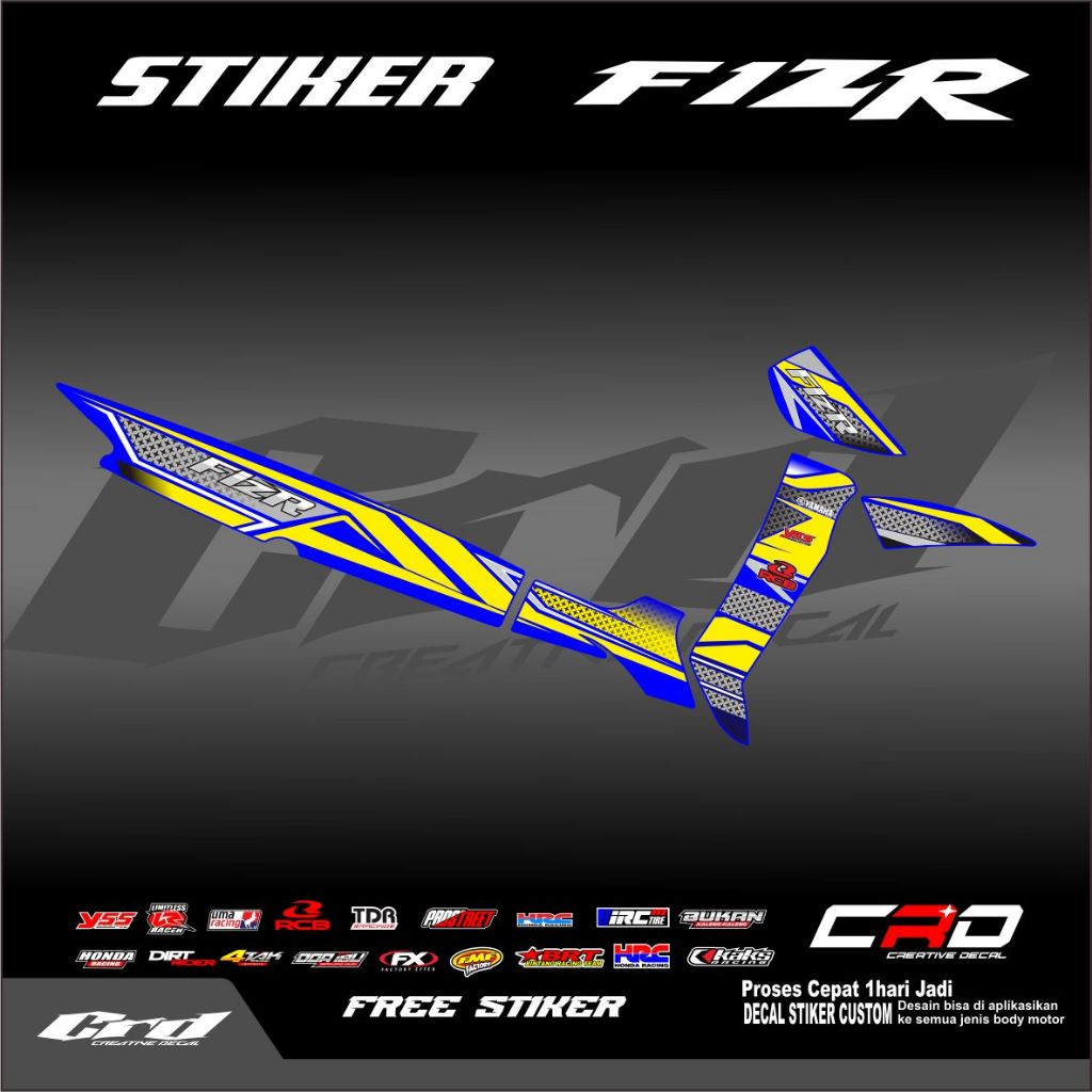 Jual Striping Variasi Fiz R Motif Roadrace Semi Decal Striping Motor ...
