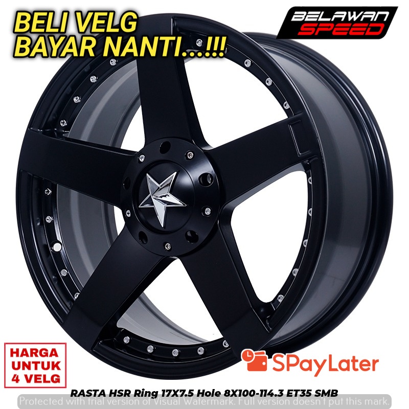 Jual VELG MOBIL RACING PELEK MODIFIKASI RING 17 HSR RASTA PCD 4X100/114,3 UNTUK RAIZE ROCKY JAZZ ...