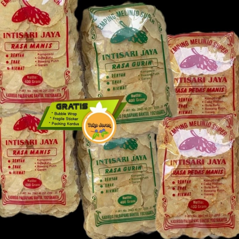 Jual Emping intisari mentah 400 gram super enak khas bantul yogyakarta ...