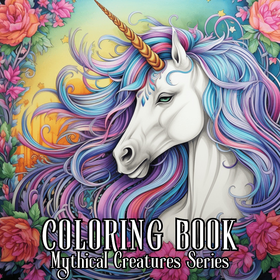 Jual KODE F12W Mythical Creatures Series Coloring Book Suitable For All Types of Colouring Tools ...