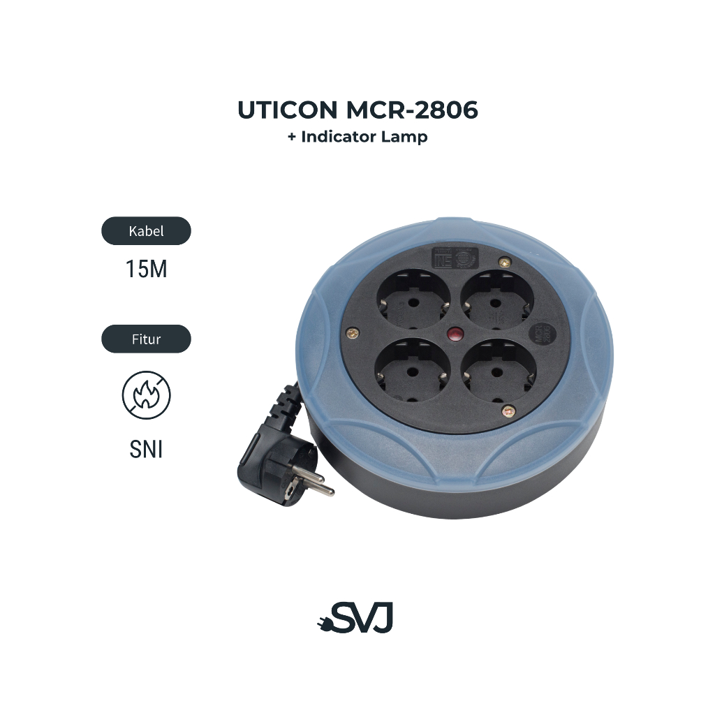 Jual UTICON MCR-2806 MINI KABEL ROLL 6M + PENGAMAN SOKET | Shopee Indonesia