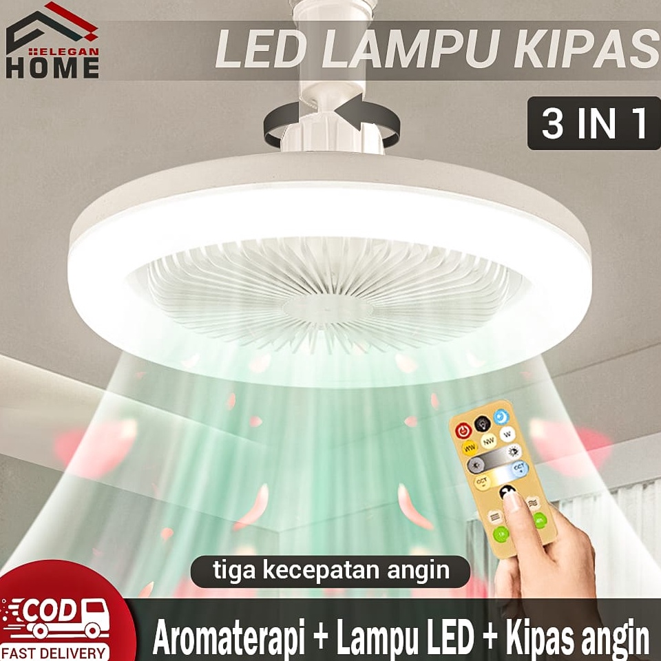 Jual KODE V68Q Garansi 1 tahunEHOME Lampu Kipas Angin E27 Remote 3in1 ...