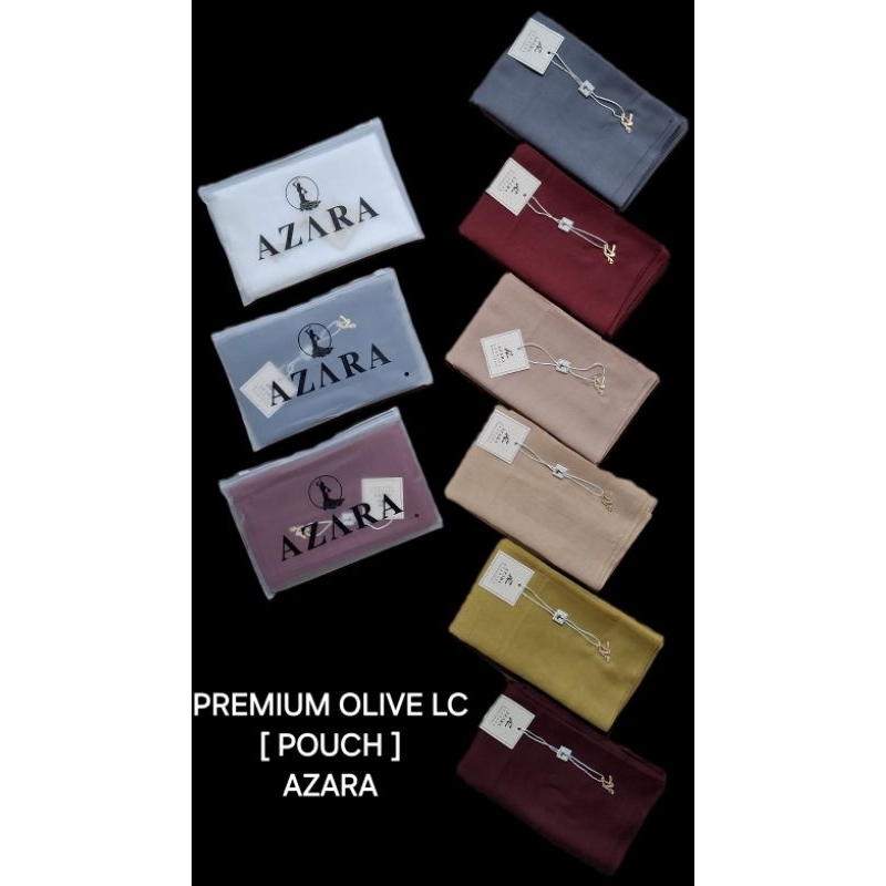 Jual Jilbab Segi Empat Voal Premium Olive Polos Lassercutt Azara Pouch ...