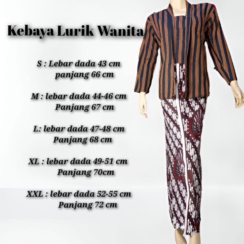 Jual Couple Surjan Lurik Kebaya Lurik Wanita Baju Adat Jawa Dewasa Baju Jadul Adat Jawa | Shopee ...