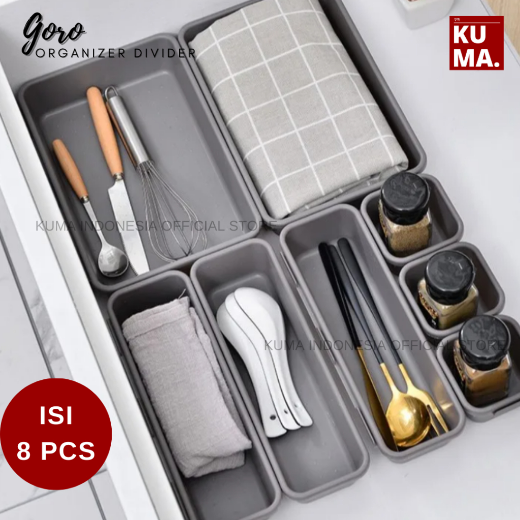 Jual KUMA Goro Organizer Laci Serbaguna Sekat Pemisah Laci Storage Box ...