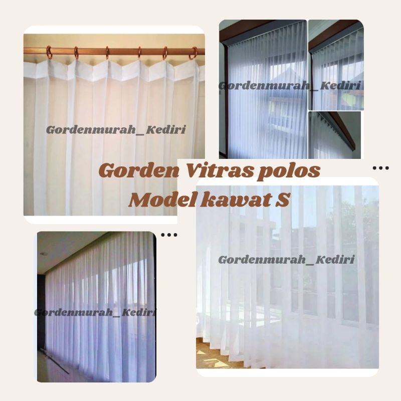 Jual GORDEN VITRASE POLOS PUTIH PLISKET TIRAI HORDENG MINIMALIS ...