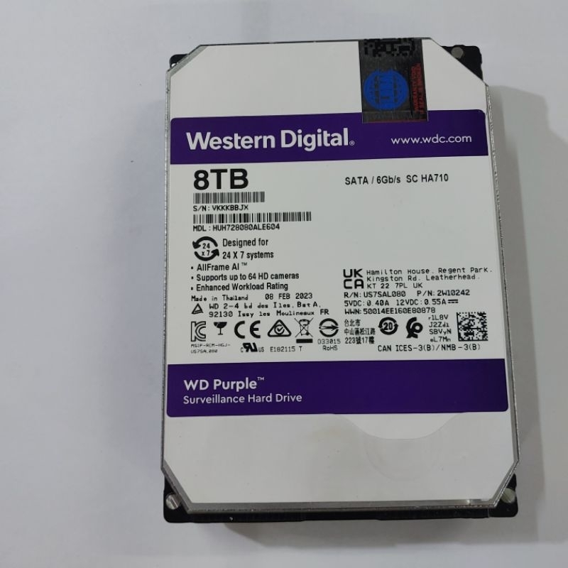 Jual Hard Disk 8Tb 3.5 Sata Western Digital - Hdd WD Surveillance 8TB Second 3.5inch Sata ...
