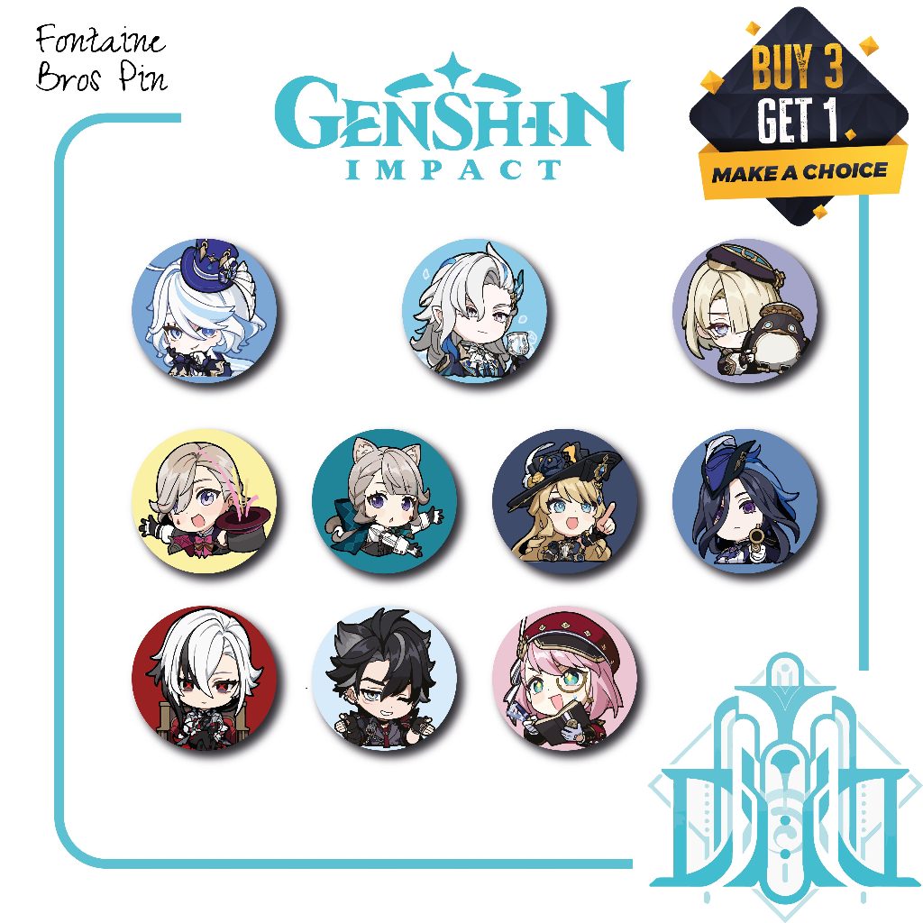 Jual BURJOIS Pin Akrilik Fontaine Genshin Impact Lucu Bulat | Shopee ...