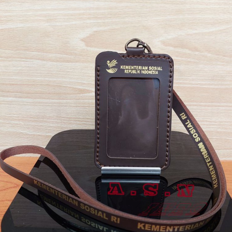 Jual Id Card Kulit KEMENSOS Id Card Kulit Kementerian Sosial | Shopee ...