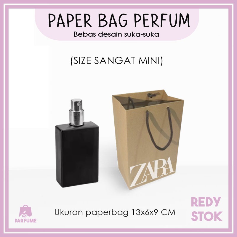 Jual (+CETAK) Paper Bag Parfum Sangat Mini 13x6x9 CM / Paper Bag Coklat ...
