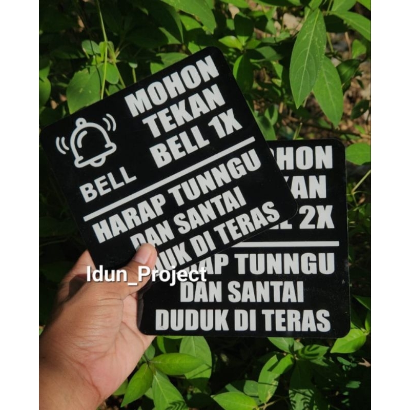 Jual Sign board bell/tanda bell/bacaan bell/pencet bell yang lama ...