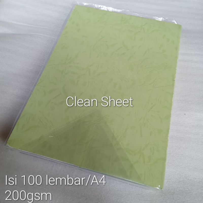 Jual Kertas cover jilid buffalo A4 200gsm hijau muda(Harga/1 pack,isi ...