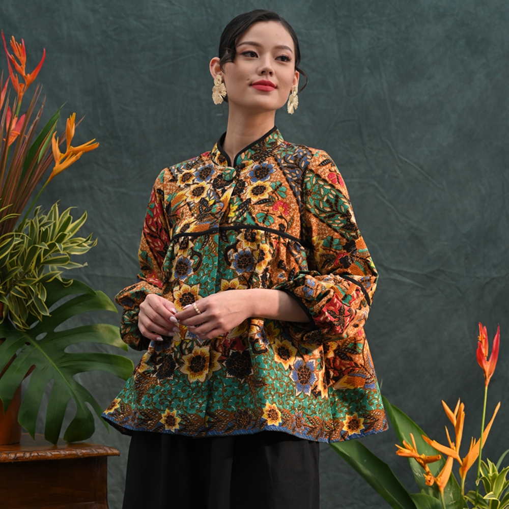 Jual NONA RARA - Kiyomi Dobi Solo T2912, Baju kerja blouse batik wanita ...