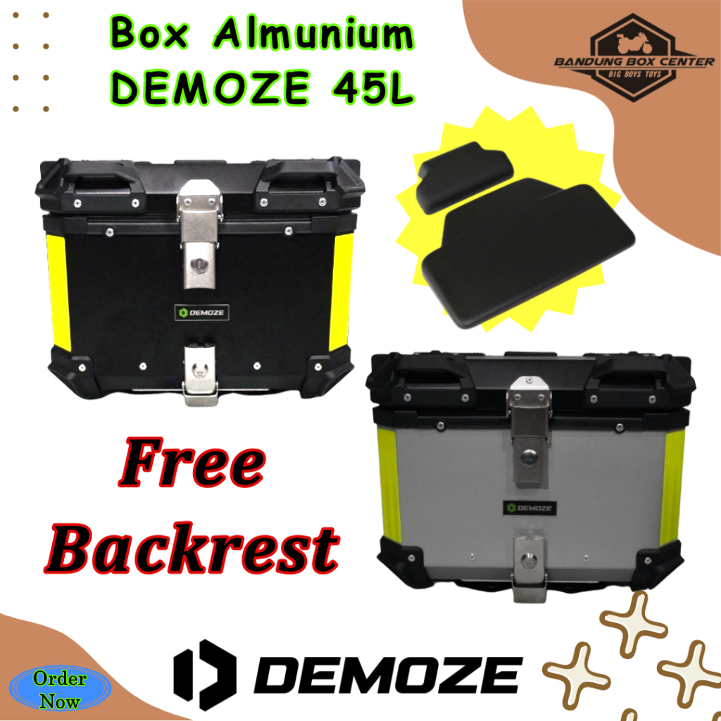 Jual Box Motor DEMOZE 45 Liter Panier Box Pannier Box Almunium Top Box ...