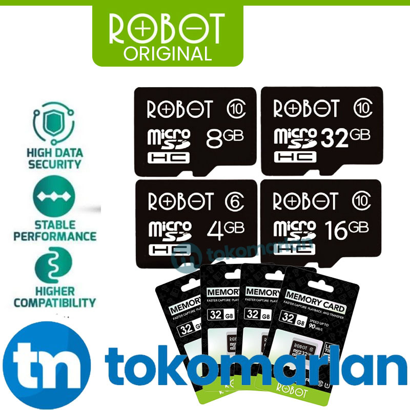 Jual NEW ROBOT Memori HP Micro SD TF 4GB / 8GB / 16GB/ 32GB Memory Card ...
