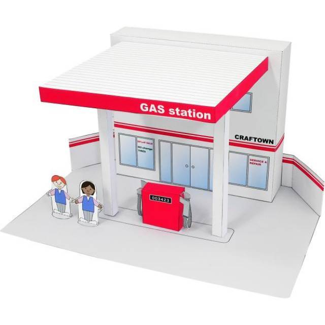 Jual DIY Papercraft Diorama Gas Station | Shopee Indonesia