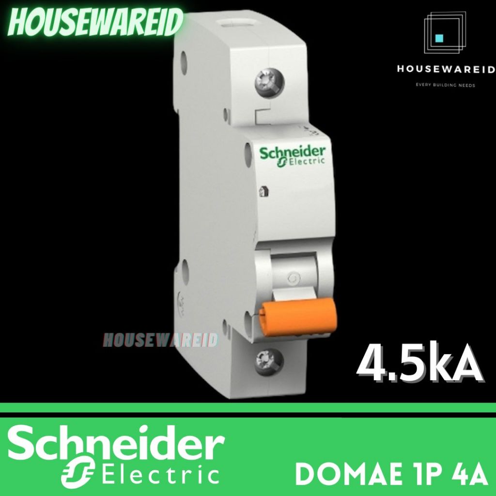 Jual MCB 1p 4a Schneider Domae / MCB Schneider 1 Phase 4 Ampere Domae DOM12252SNI 4.5kA Original ...