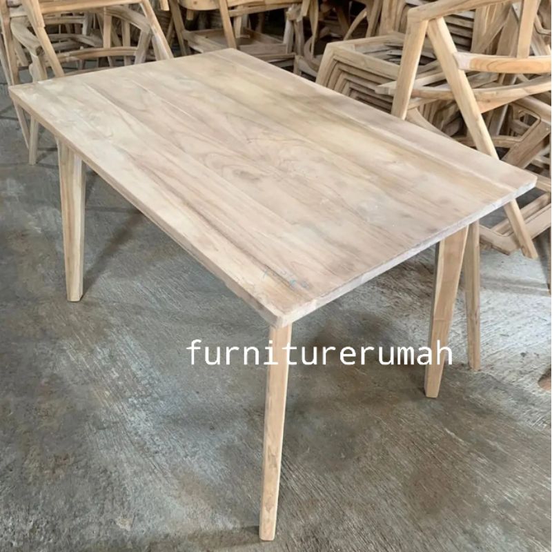 Jual meja makan kayu jati minimalis, meja makan cafe restoran kayu jati ...