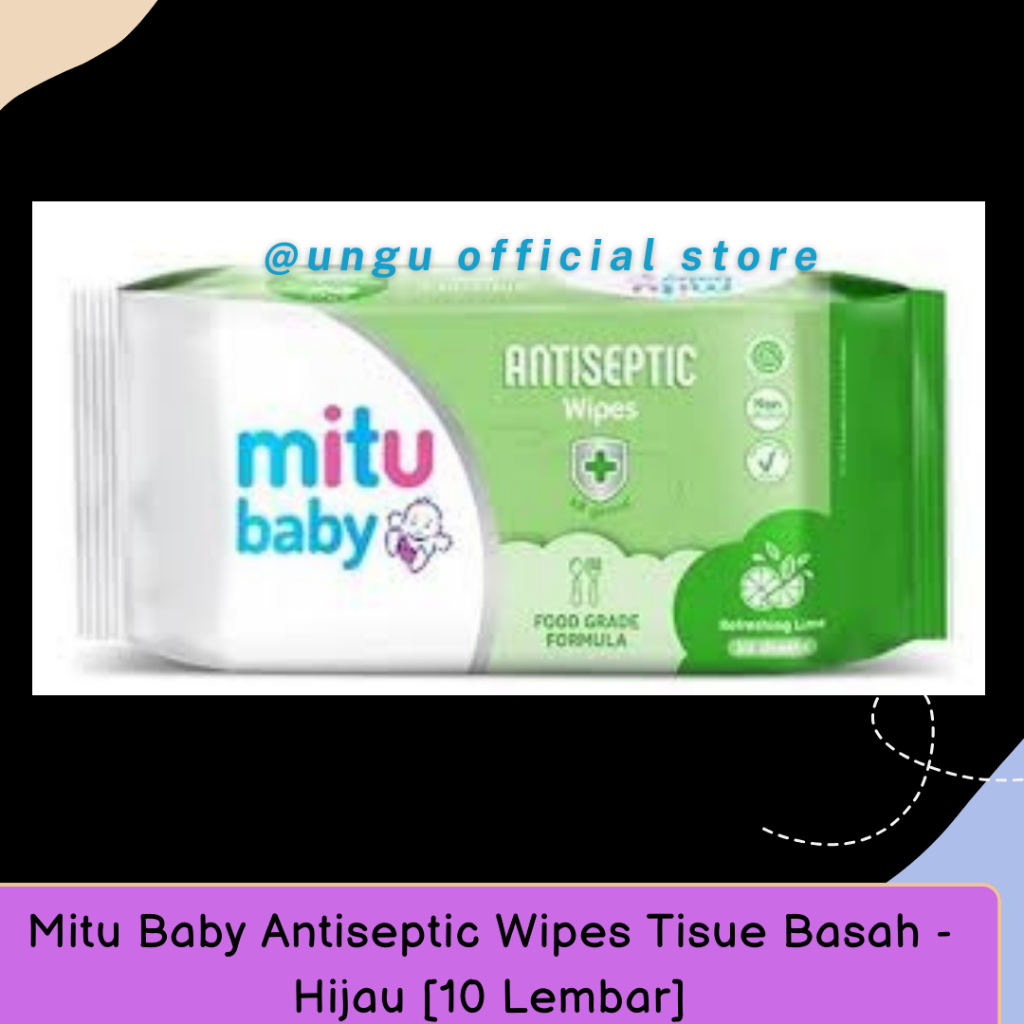 Jual Tissue Basah Mitu Baby Wipes Antiseptic 10's Tisu (food grade ...