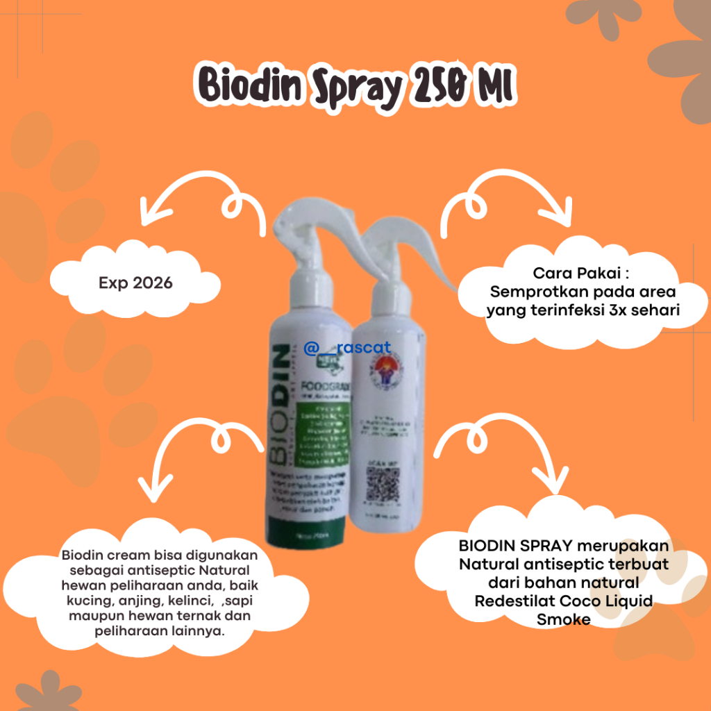 Jual Biodin Spray 250 ML Obat PMK Sapi Natural Pet Antiseptic | Shopee ...