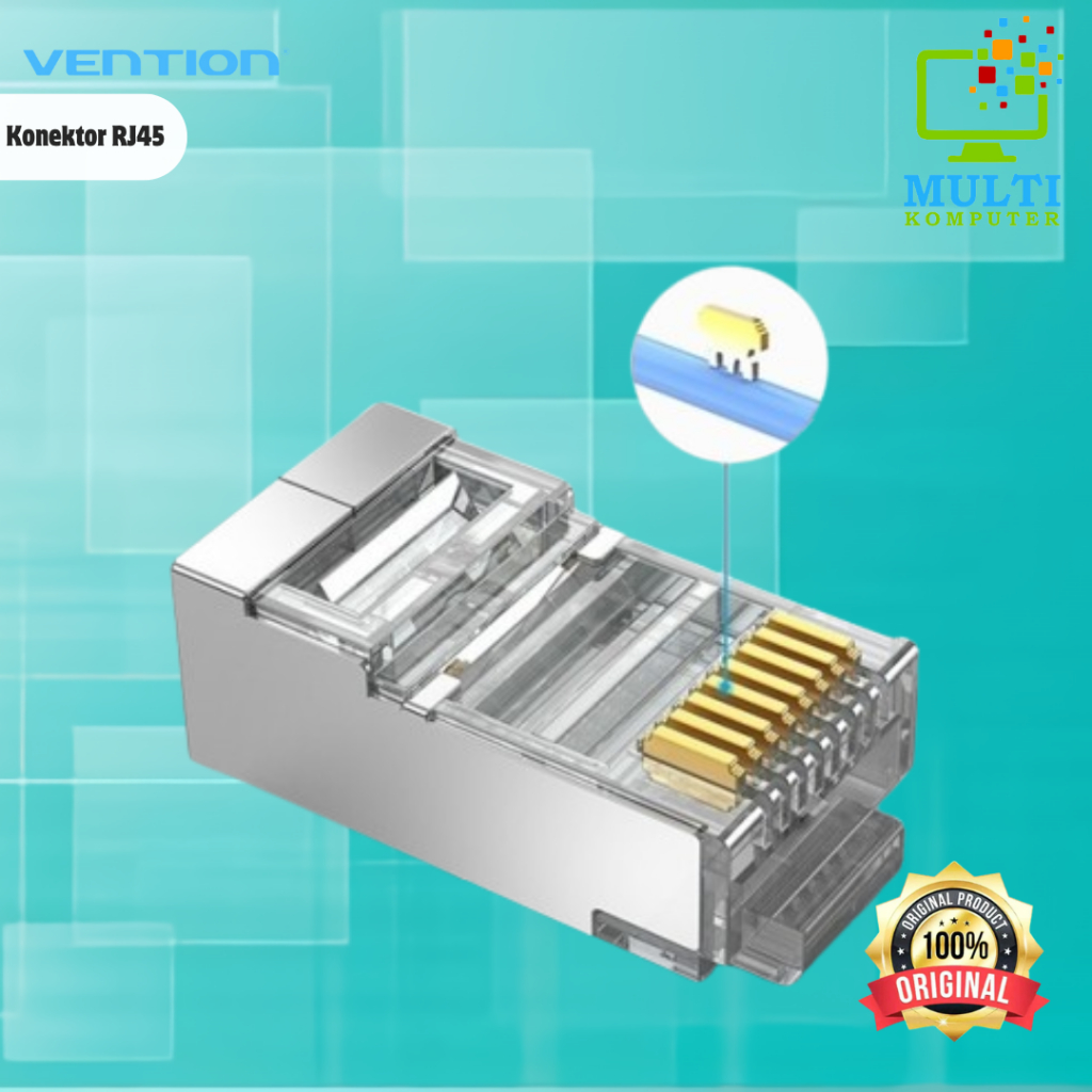Jual Vention IDC 10 Pcs Connector LAN FTP RJ45 CAT6 Fast Ethernet ...