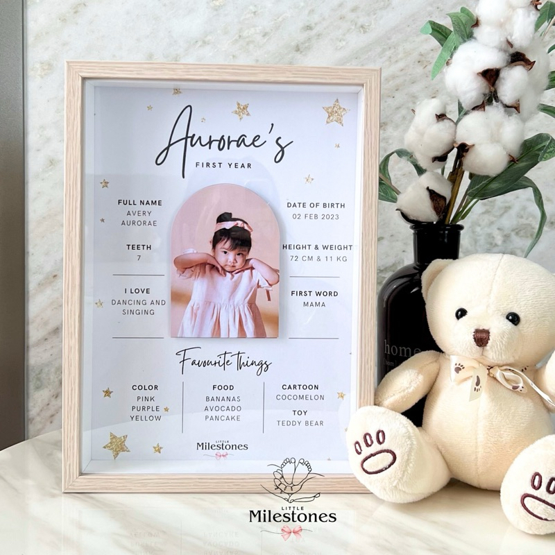 Jual FIRST YEAR BABY 3D FRAME [MILESTONE A] | Baby Gift, Hadiah Bayi ...