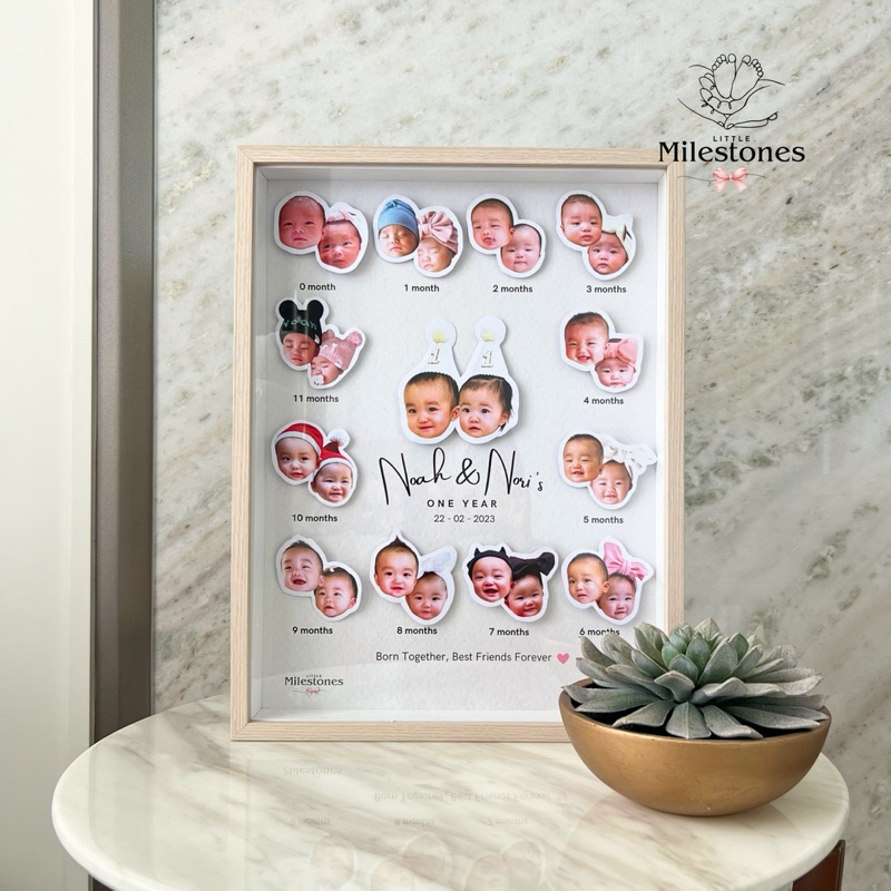 Jual [2 FACES] (0-12 MONTHS MILESTONE C) ONE YEAR BABY 3D FRAME | Baby ...