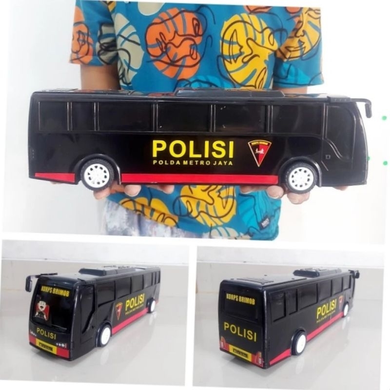 Jual Mainan Mobil Bus Polisi - Miniatur Bis Brimob Dorong Anak Edukatif ...