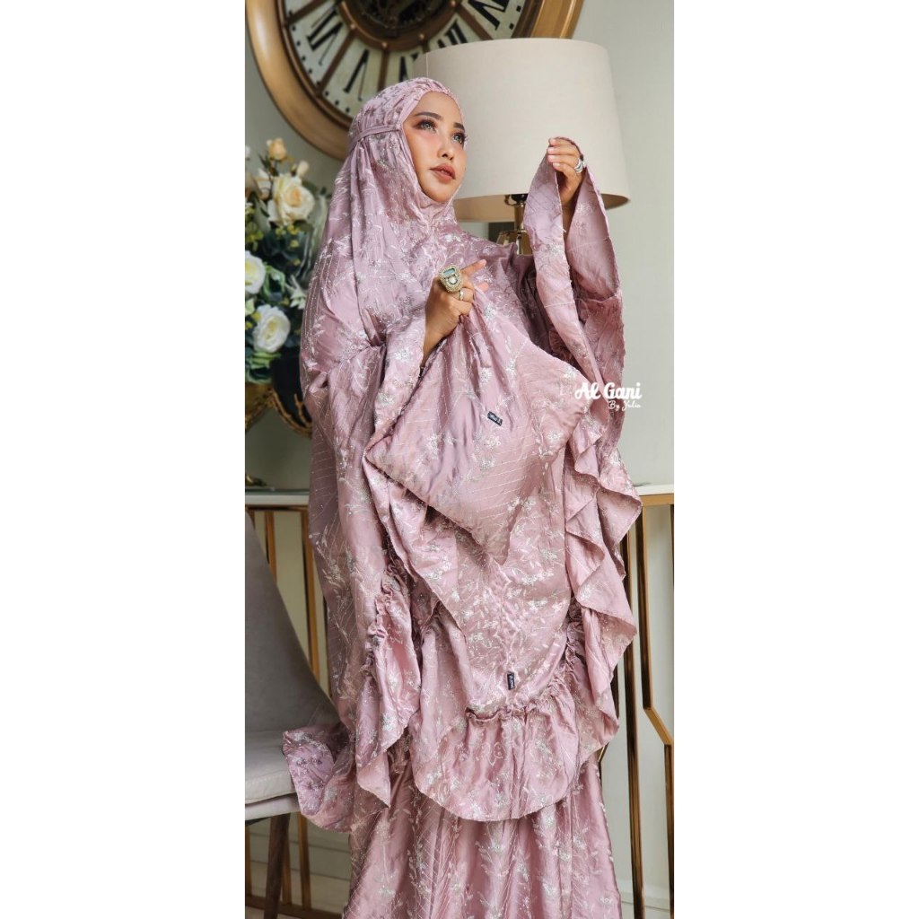 Jual Mukena Terbaru Exlusive ALGANI Full manik Border Bunga elegant ...