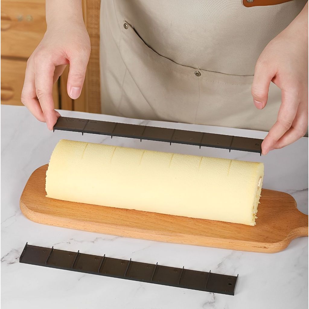 Jual Pengukur Penggaris Pemotong Kue Bolu Roll Cake Alat Baking 1 Set ...