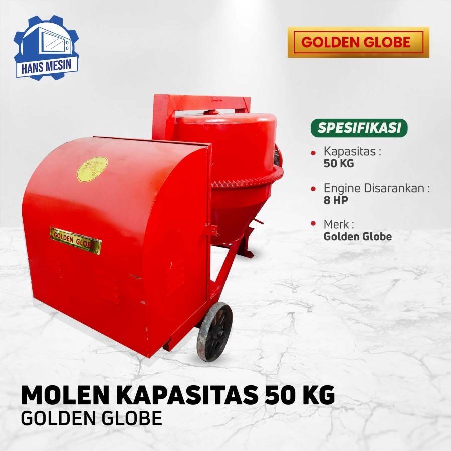 Jual MESIN PENGADUK SEMEN DAN BETON MOLEN 50KG GOLDEN GLOBE - MOLEN ONLY | Shopee Indonesia