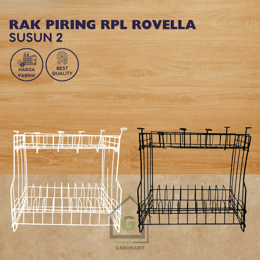 Jual Rak Piring Besi Cantik Susun 2 RPL Rovella Anti Karat Serbaguna ...