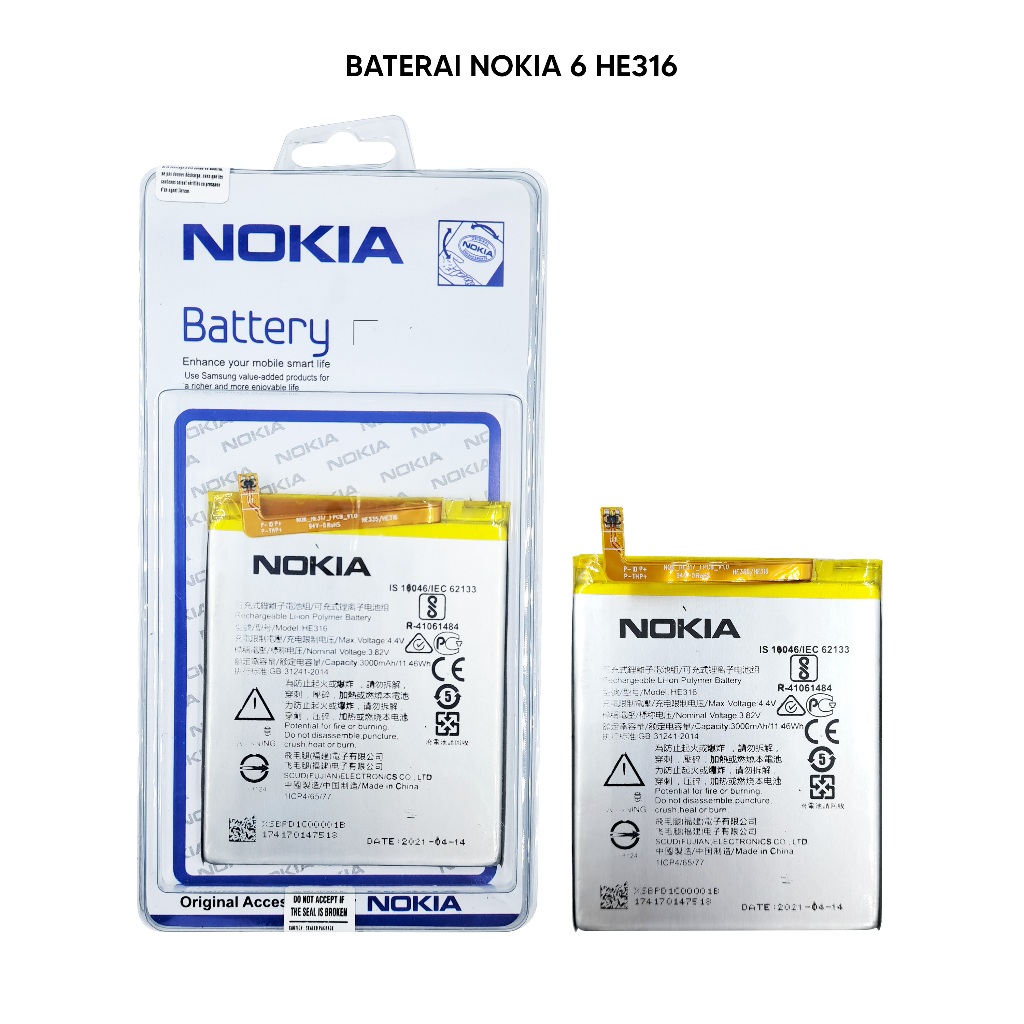 Jual BATTERY BATERAI NOKIA 6 NOKIA HE316 ORIGINAL | Shopee Indonesia