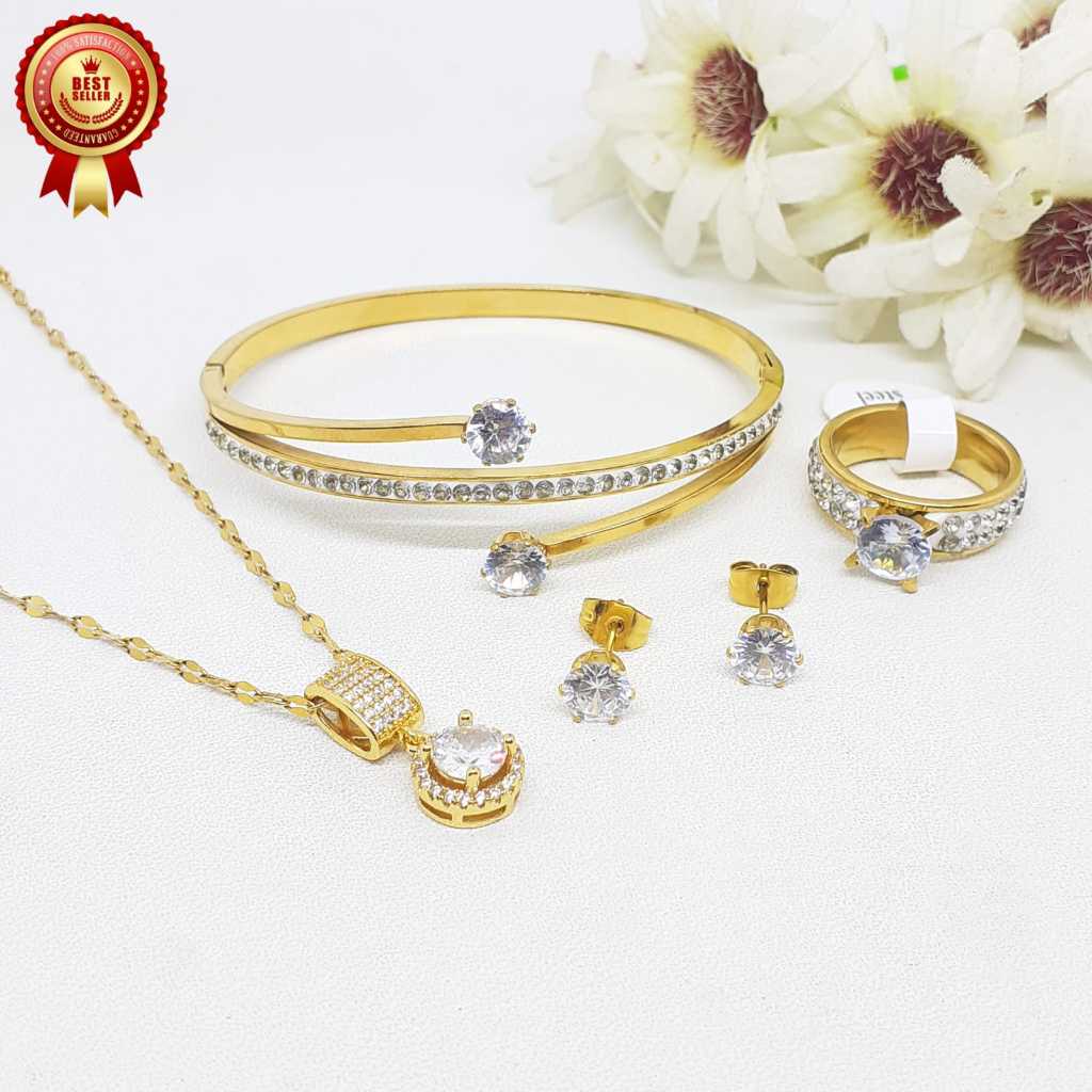 Jual white-set titanium lapis emas cantik wanita dewasa kwalitas ...