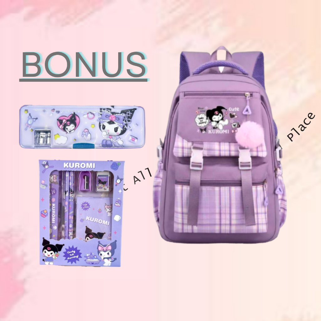 Jual Tas Ransel Anak Perempuan Kuromi Bags Tas Sekolah Anak Free Botol Minum Nano Spray Jam ...