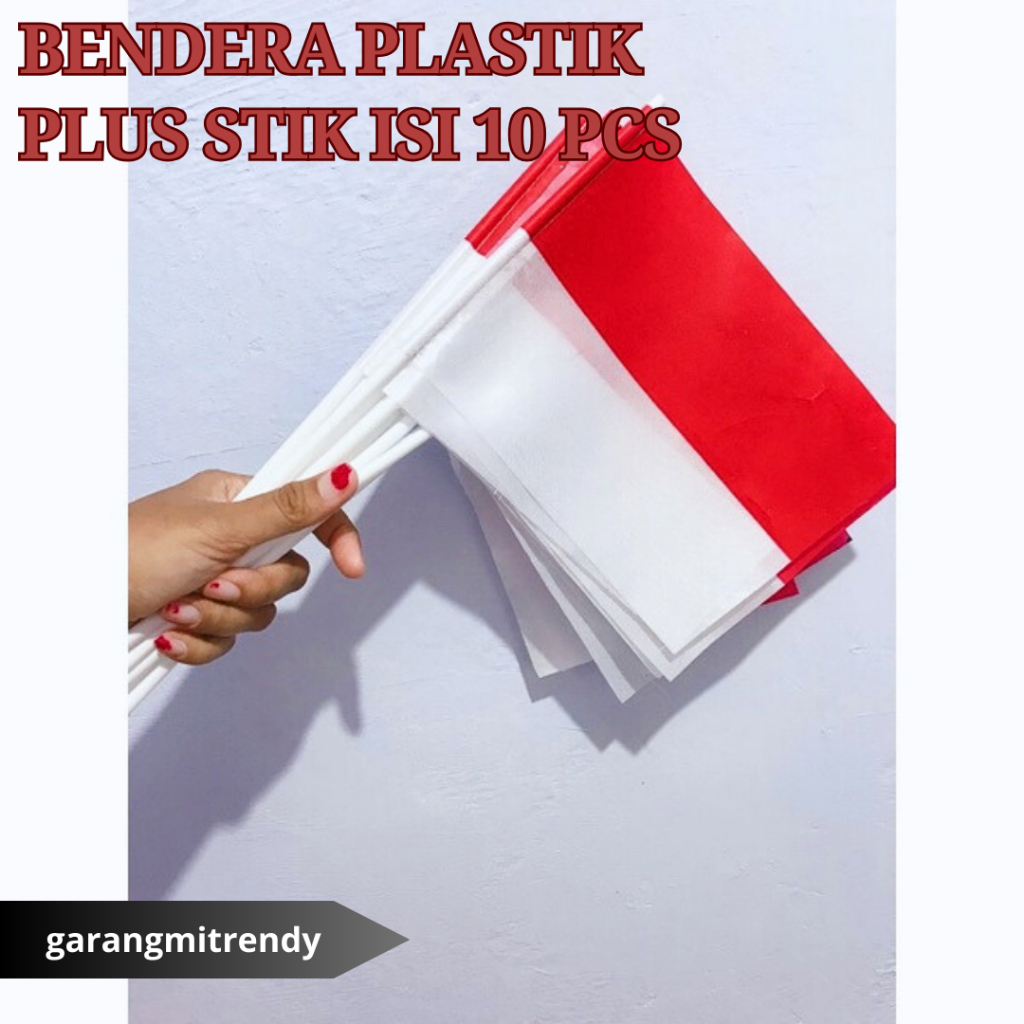 Jual BENDERA STIK MERAH PUTIH || Bendera Tangan Plastik plus stik acara ...