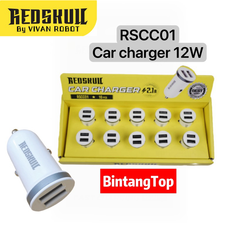 Jual REDSKULL RSCC01 CAR CHARGER (1 BOX isi 10) / CAR CHARGER REDSKULL RSCC01 dual output 2.1A ...