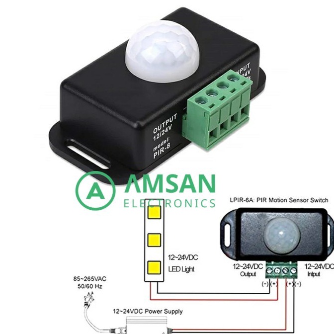 Jual KODE N34U Motion Detector DC 12V 24V LED strip Switch Sensor PIR ...