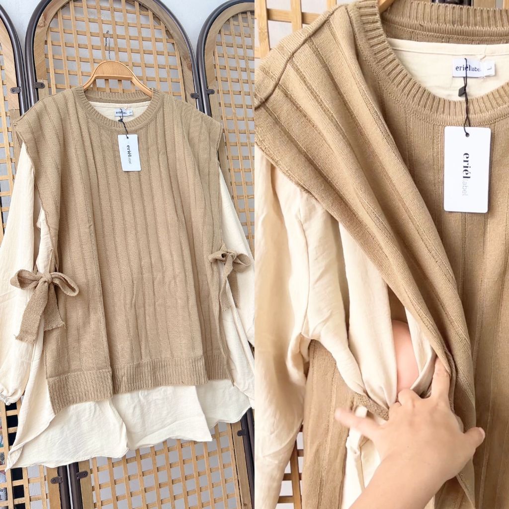 Jual MARY - Nursingwear Vest Rajut Blouse Tunik Knit Menyusui Atasan ...
