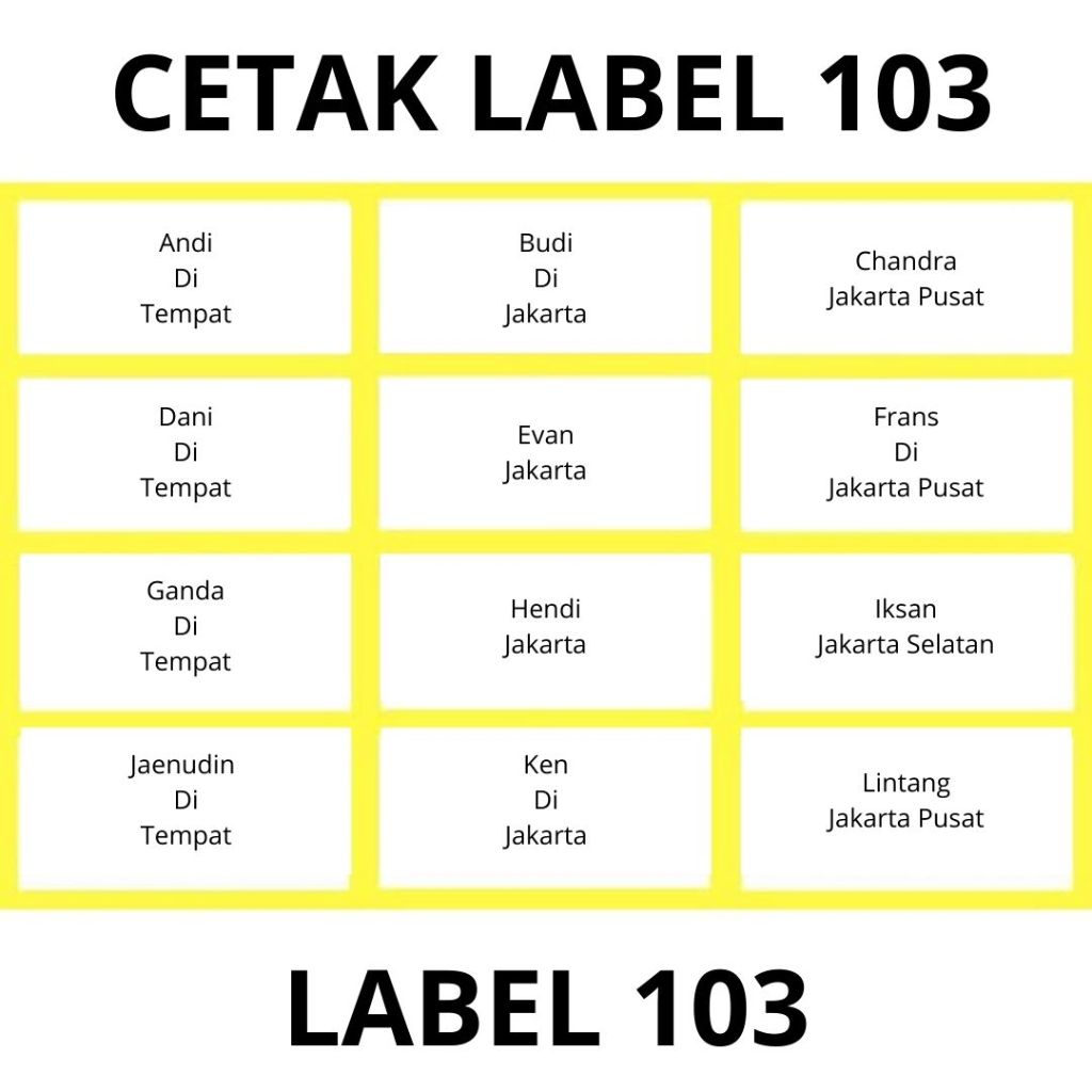 Jual Cetak Label Nama 103 | Label Sekolah 103 | Proses Cepat Label 103 | Shopee Indonesia