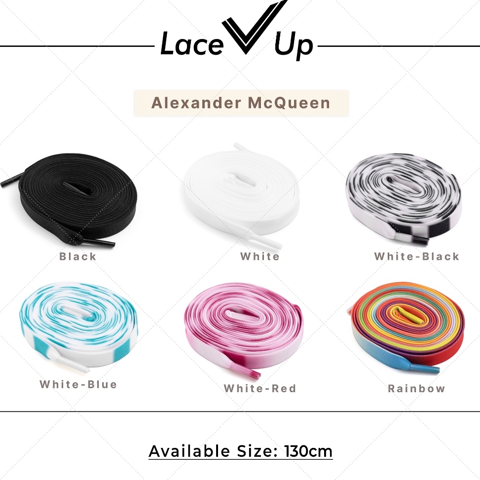 Jual KODE V57K Tali Sepatu Alexander McQueen 12mm Flat Laces Original ...
