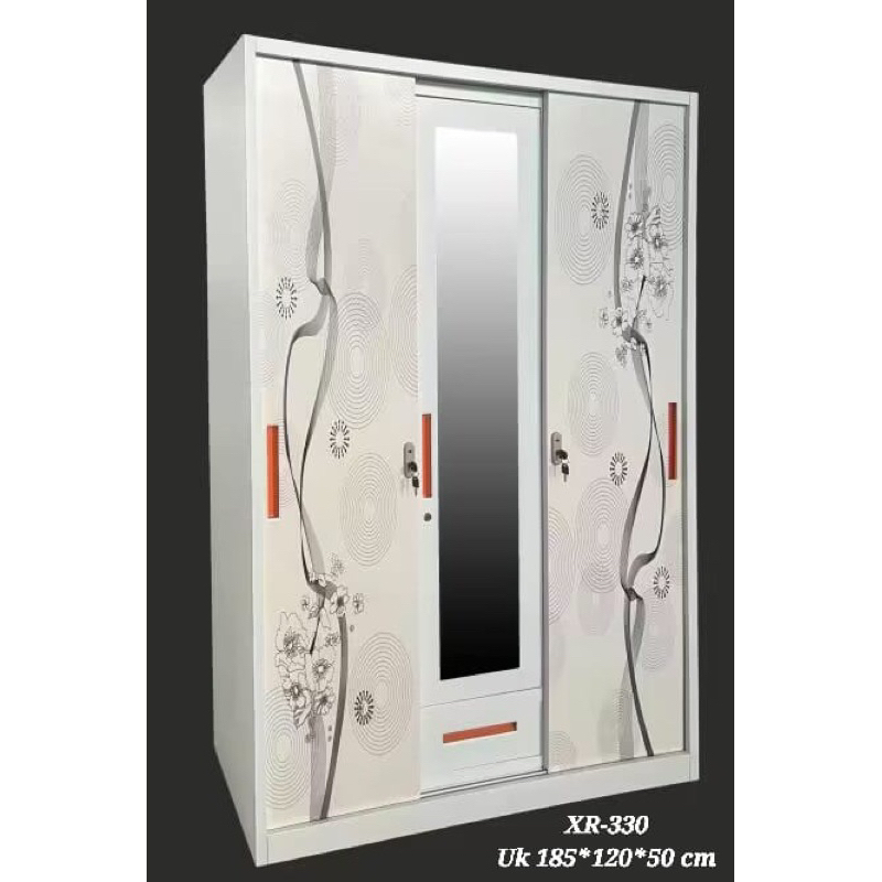 Jual Lemari Baju 3 Pintu XR-330 - Lemari Baju Besi Sliding - Lemari Baju Besi - Lemari Baju ...