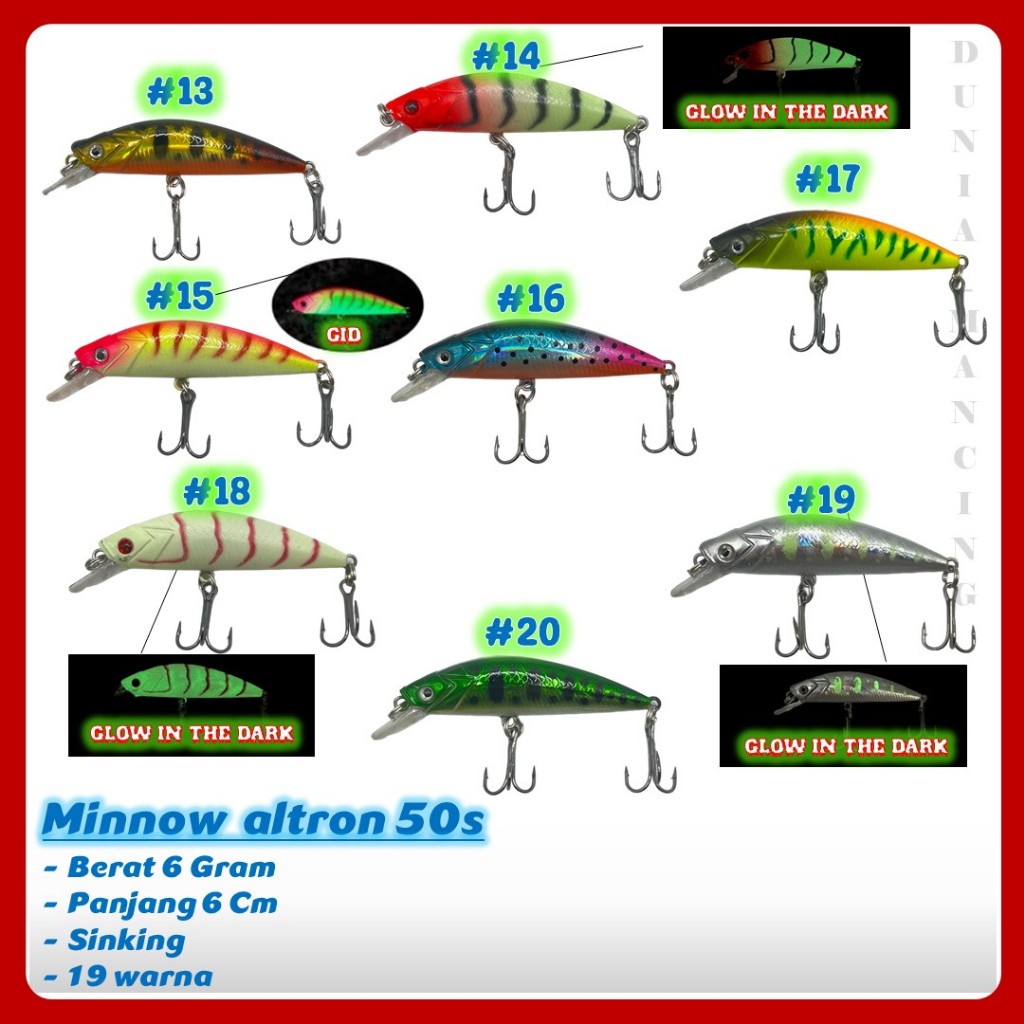 Jual Minnow altron 50s [6gram] [6cm] sinking umpan pancing umpan casting - DMB03 | Shopee Indonesia
