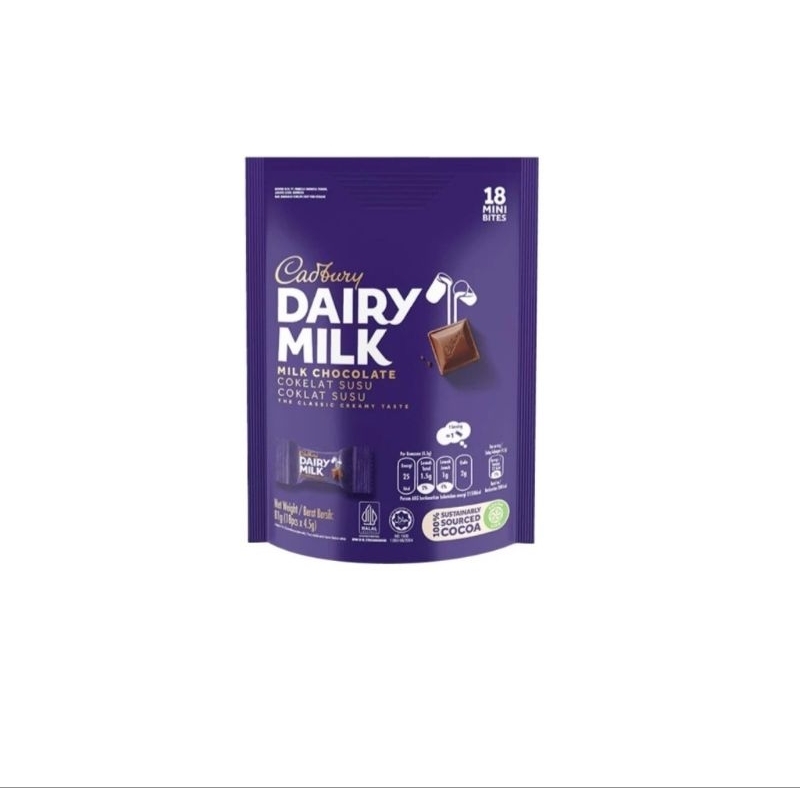 Jual Cadbury Dairy Milk Coklat Mini Bites Sharebag isi 18pcs | Shopee ...