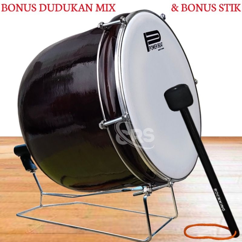 Jual Bas Hadroh Hitam Polos 12, 14, 16, 18, inch Mika Putih | Shopee ...