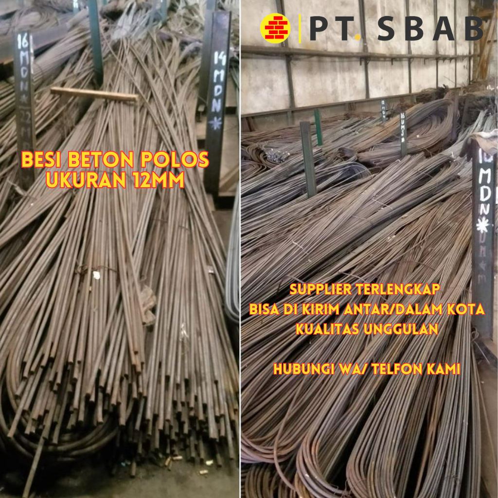Jual Besi Beton Polos Ukuran 12 mm Ful SNI TP280 | Shopee Indonesia