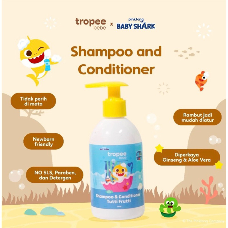 Jual Tropee bebe x pinkfong , shampoo and conditioner ( shampoo bayi ...