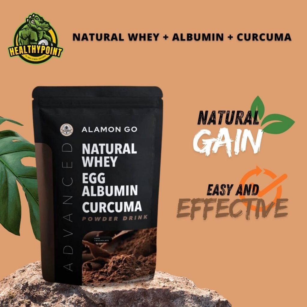 Jual Alamon Go Gain Natural Whey + EGG+ Albumin + Curcuma 8x Serving ...