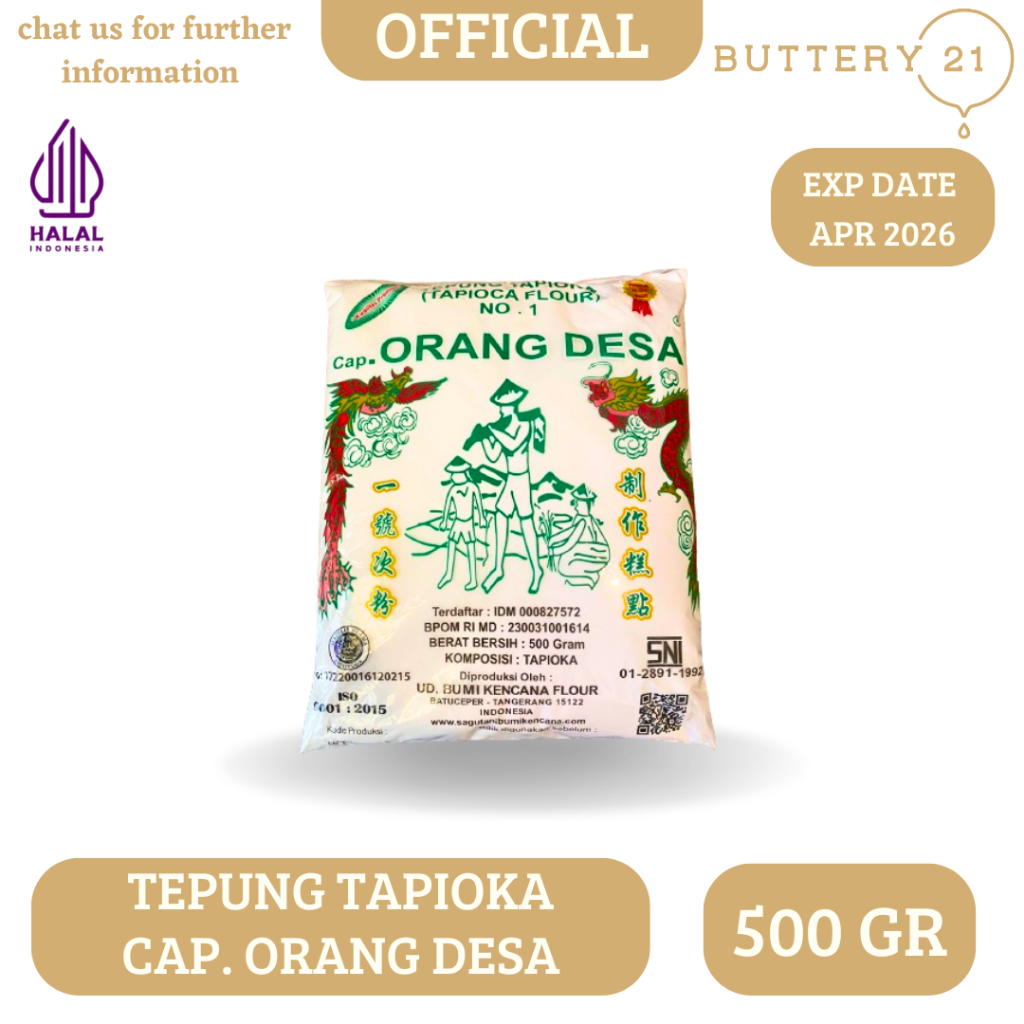 Jual TEPUNG TAPIOKA CAP ORANG DESA 500 GR/TAPIOCA FLOUR/TEPUNG TAPIOKA ...