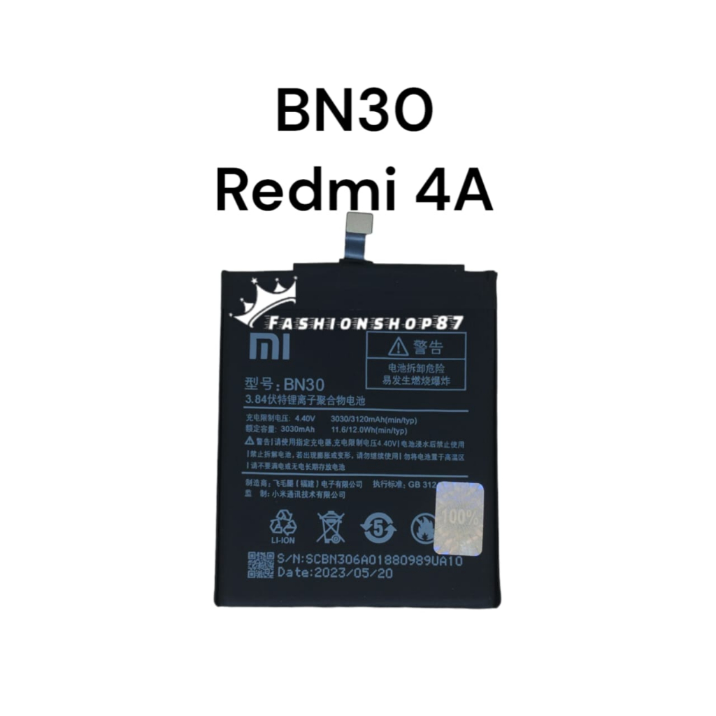 Jual Baterai Xiaomi Redmi 4A BN30 BN 30 bn30 Original Baterei Battery ...